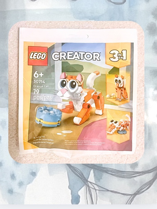 Lego | Toys | Girls Orange Cat Lego With Blue Bowl | Poshmark
